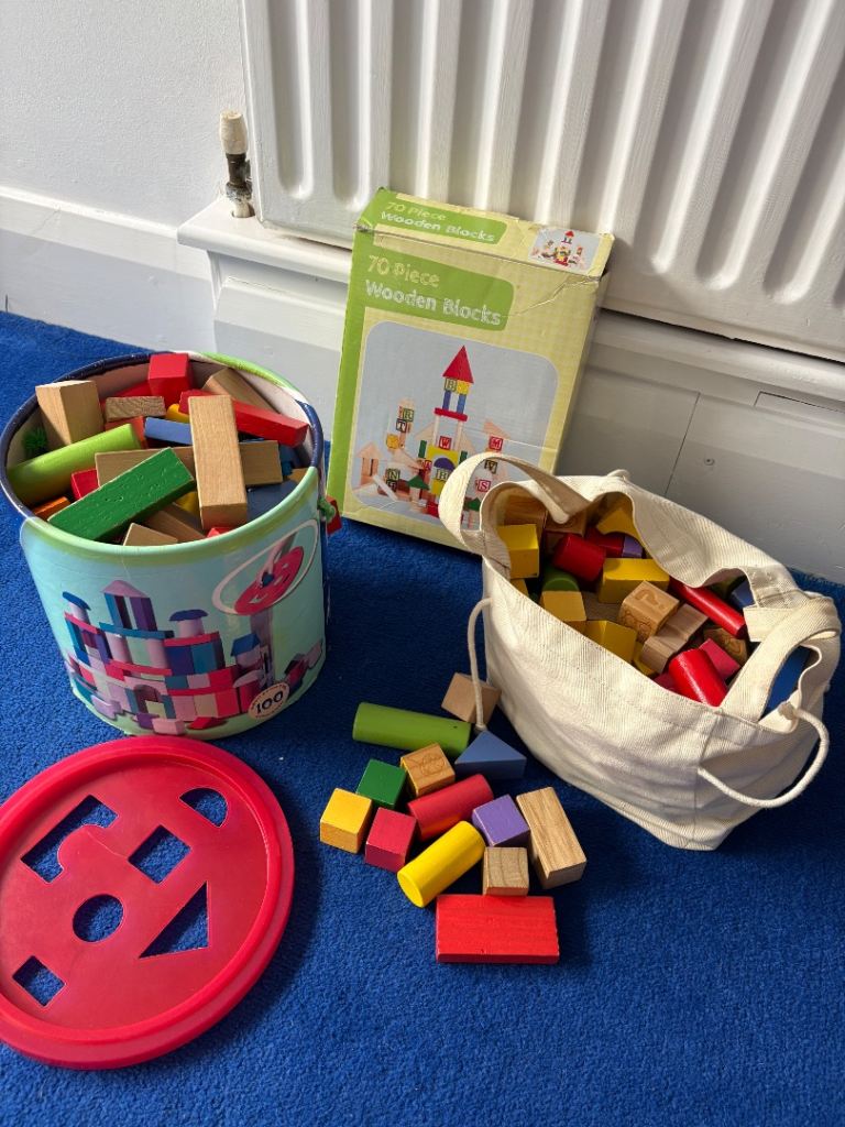 Large set Piece Wooden Building Blocks Set – Multicoloured | in ...