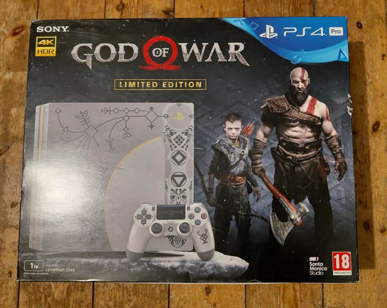 PlayStation PS4 Pro 1TB Limited Edition God Of War Console + 2 ...