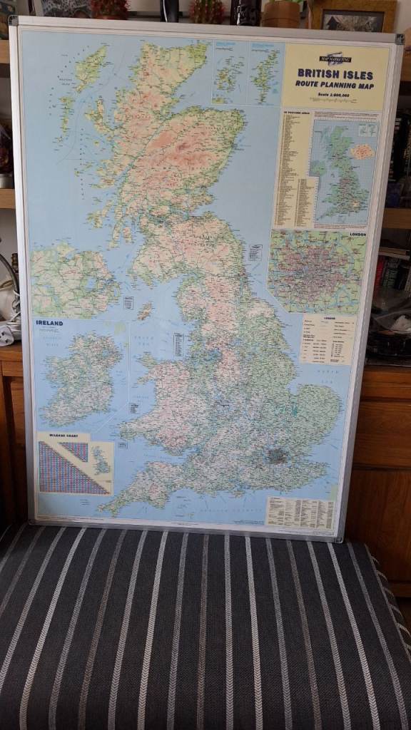 Large size British Isles Motoring Map (Laminated) and in the aluminium ...