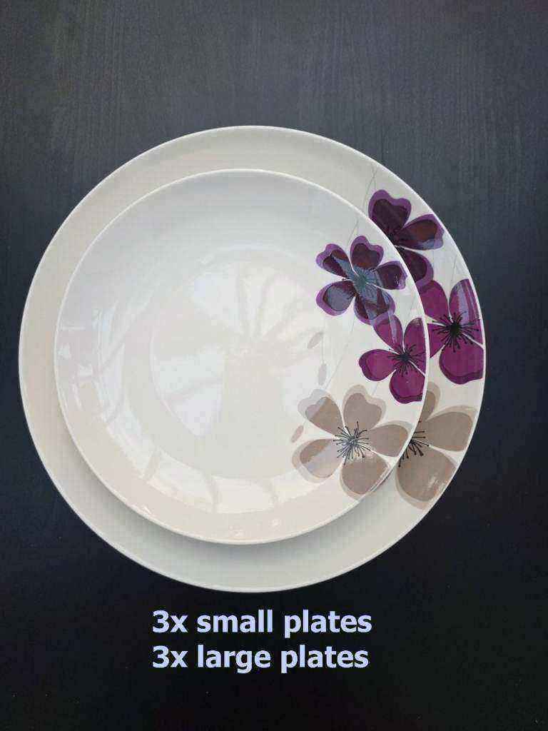 BUNDLE: Cutlery set + 3x Dinner and 3x side plates - for everyday use ...