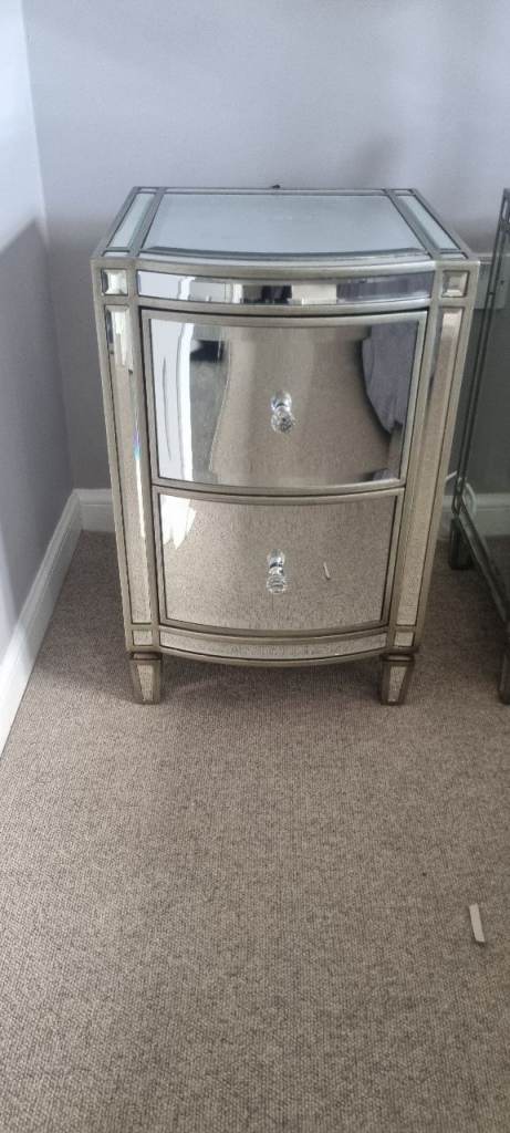 Mirrored Bedroom Furniture Set – Dressing Table, Chest, Bedside Tables ...