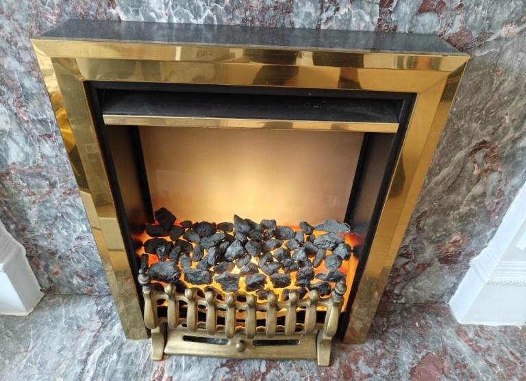 Brass Flame Effect Electric Fire | Creative Fires 440 | in Lincoln ...