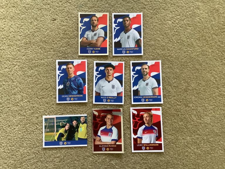 8 x brand new Official England World Cup 2026 stickers M&S Panini ...
