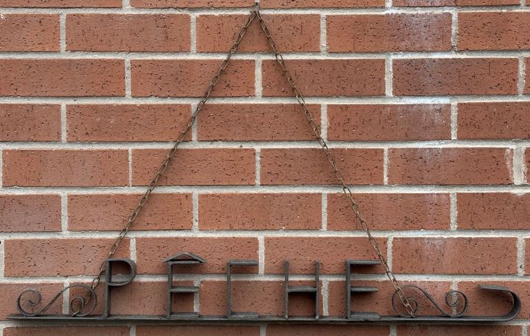 VINTAGE FRENCH FISHING SIGN, IRON HANGING PÊCHE SIGN, ANGLING SIGN ...