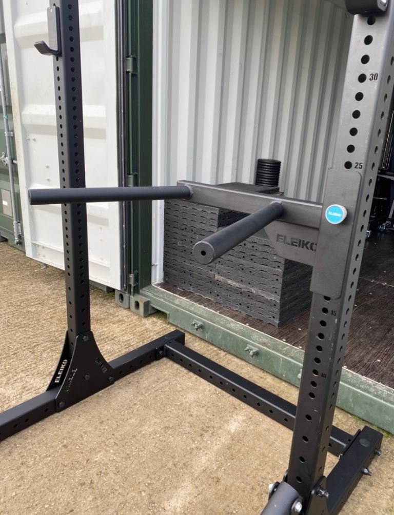Eleiko commercial half rack with Eleiko dip attachment & landmine ...