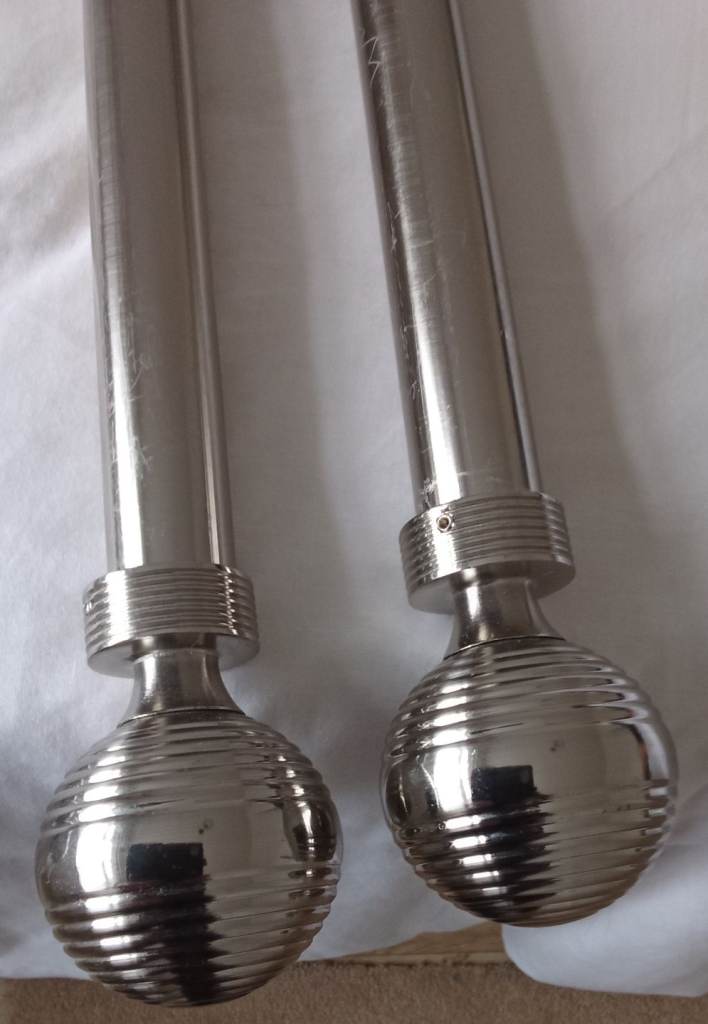 Three Satin Silver Curtain Poles | in Shaw, Manchester | Gumtree