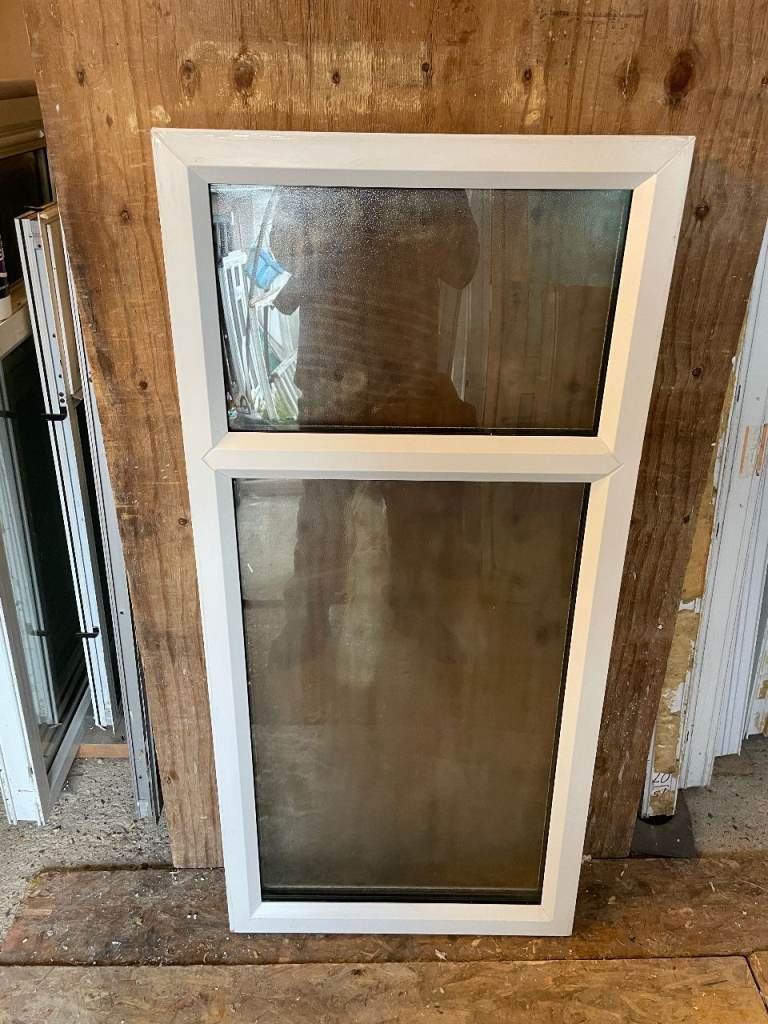 H 132 x W 62 cm - UPVC DOUBLE GLAZED WINDOW - OBSCURE GLASS (REF: SJ2H ...