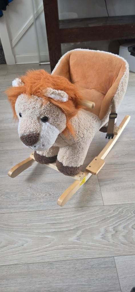 Plush Lion Rocking Horse / Rocking Animal Children's Ride-On Toy With ...