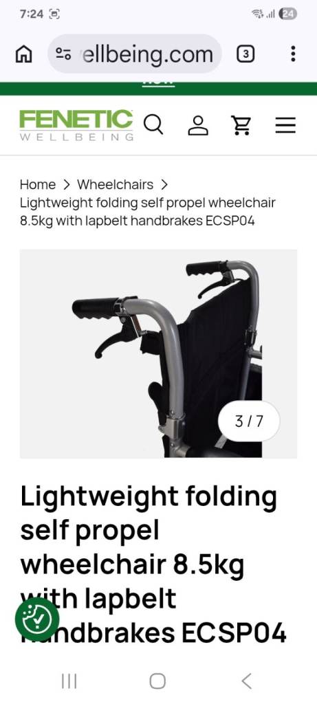 WHEELCHAIR NEW BOXED FENTIC ECSPO4 PAID£192 ALLOY FRAME FREE LOCAL ...