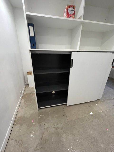 IKEA GALANT White Storage base Unit with Sliding Doors and Shelves and ...