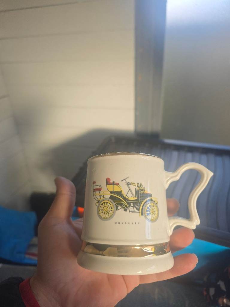 Vintage PRINCE WILLIAM WARE 22 CARAT GOLD TRIMMED WOLSELEY CAR MUG ...