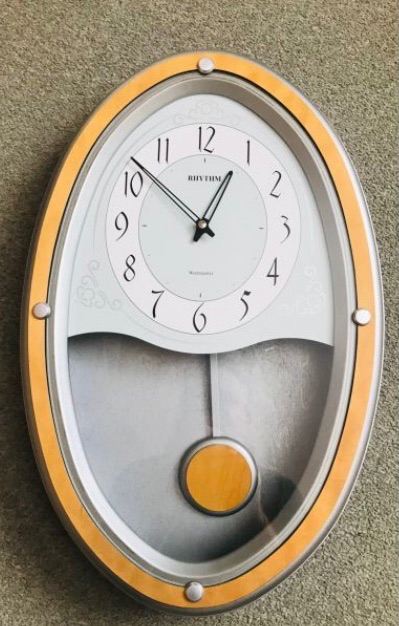 RHYTHM Oval Wall Clock with Pendulum – Good Condition, £20.00 for Sale