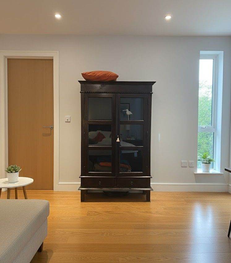 SOLD - Beautiful Antic Style Wooden Display Cabinet with Glass Doors ...