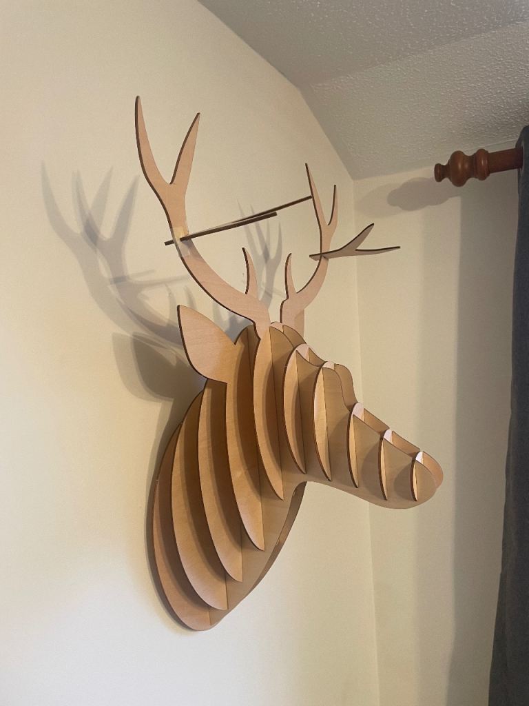 3D Laser Cut Wooden Stag Head Wall Art | in Inverness, Highland | Gumtree